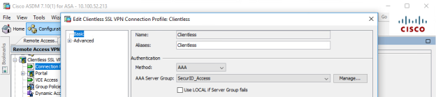Clientless SSLVPNPortal - Cisco ASA RSA Ready SecurID Access Implementation Guide | RSA Community