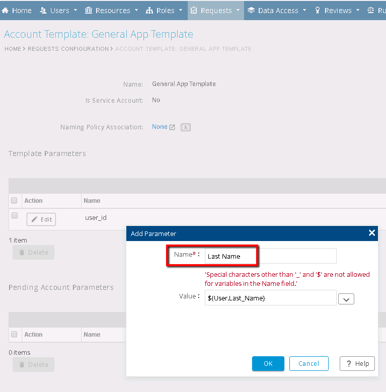 Special characters other than '_' and '$' are not allowed for Variables ...