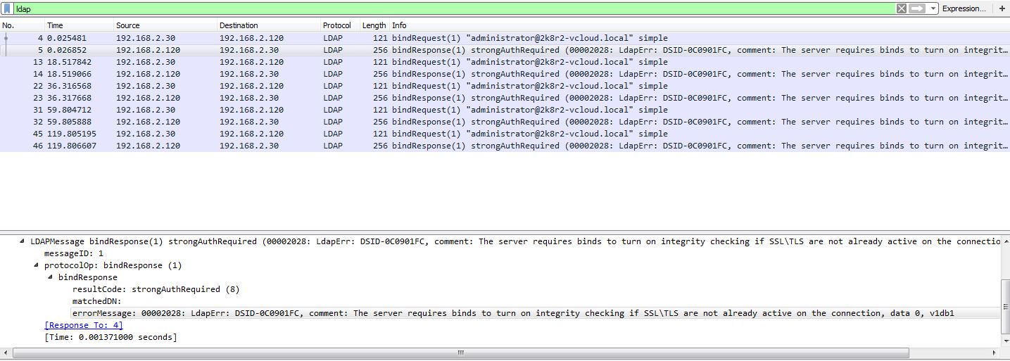 Test Connection Failed One Or More Directory Connections Is Incorrect