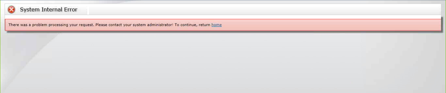 Appliance Network Settings Showing System Internal Error In The Rsa
