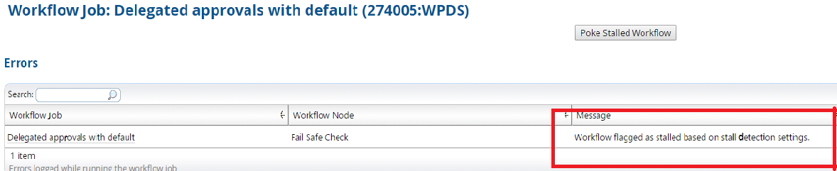Workflow Shows Workflow Flagged As Stalled Based On Stall Detection