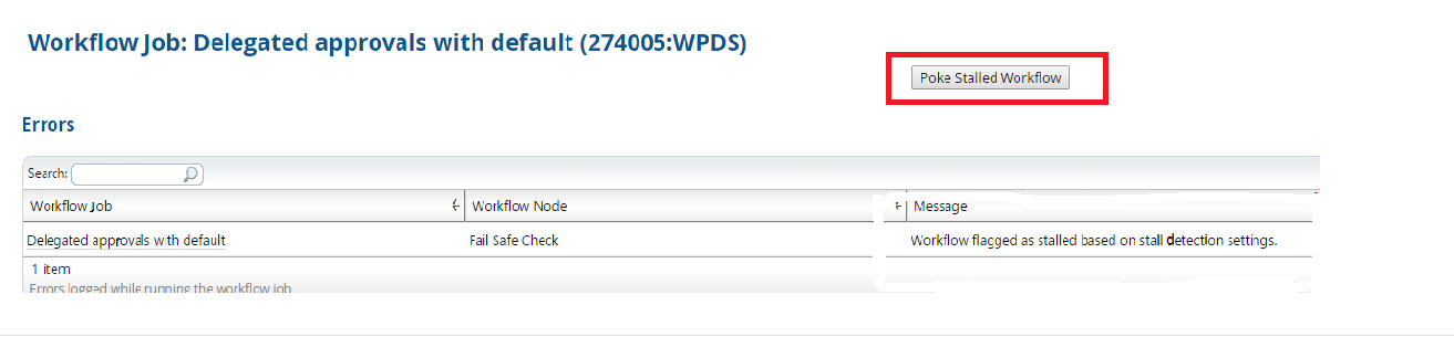 Workflow Shows Workflow Flagged As Stalled Based On Stall Detection