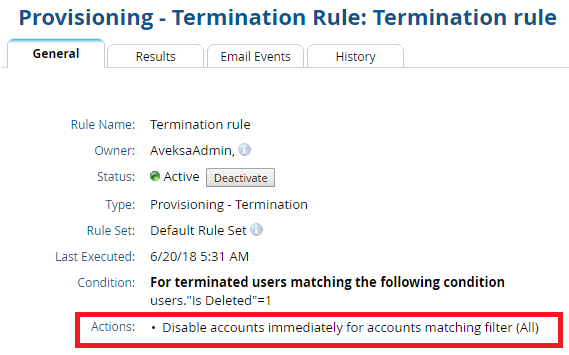 Rsa Identity Governance And Lifecycle 70x Provisioning Termination Rule