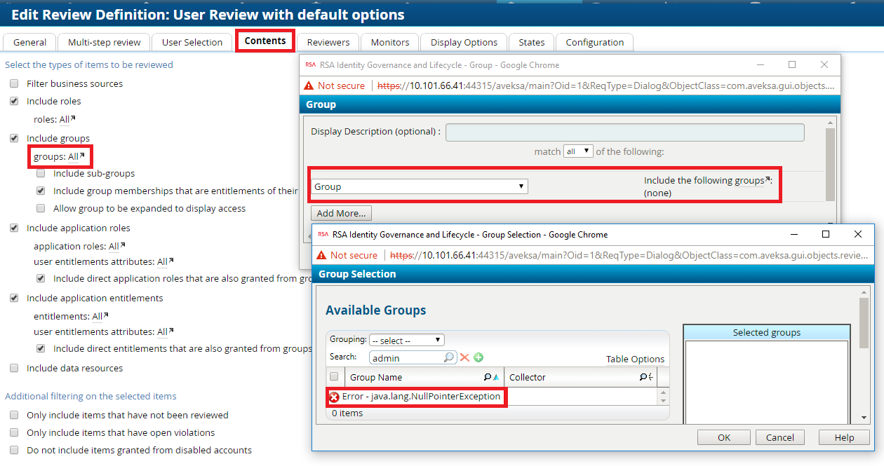 While Searching For Groups In Review Definition In Rsa Identity
