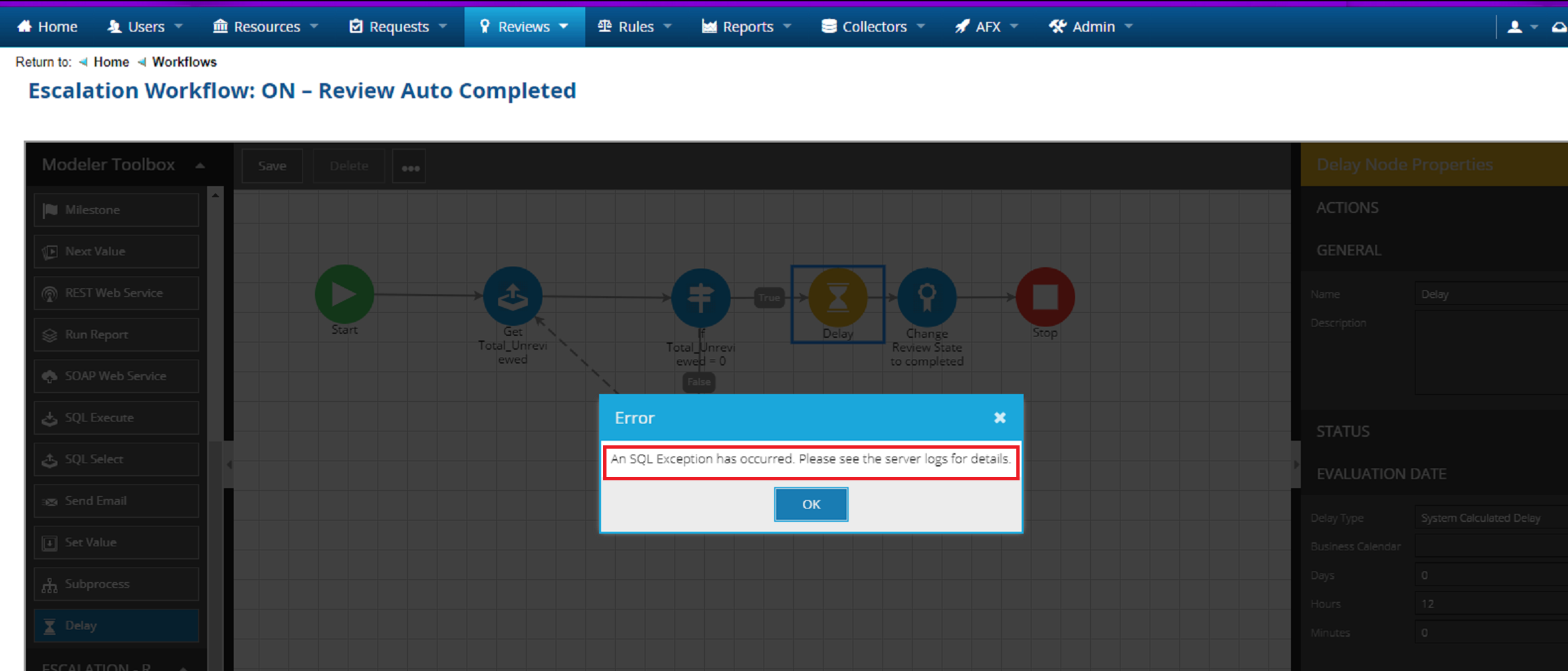 In Rsa Identity Governance And Lifecycle A Sql Exception Error In The Ui Is Encountered When
