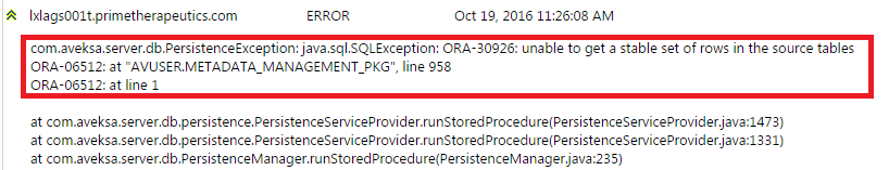"ORA-30926: Unable to get a stable set of rows in the source tables" error when trying to modify ...