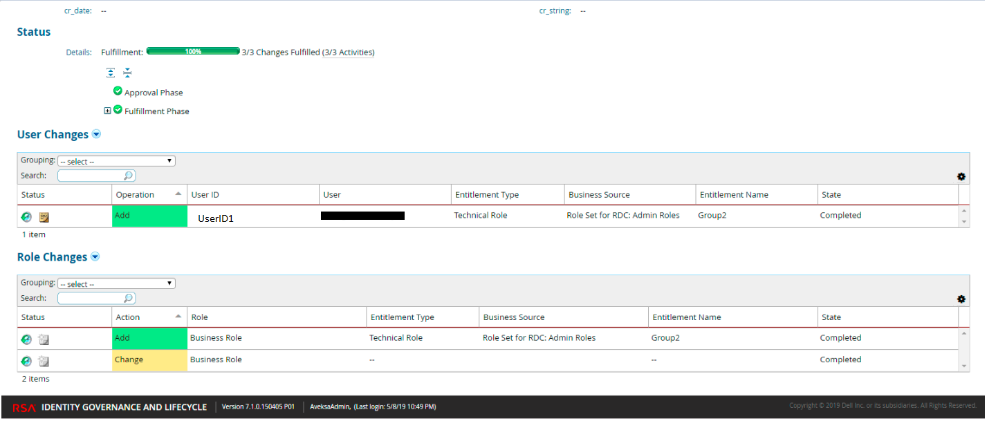 Local entitlements belonging to roles are not consistently added to users in RSA Identity ...