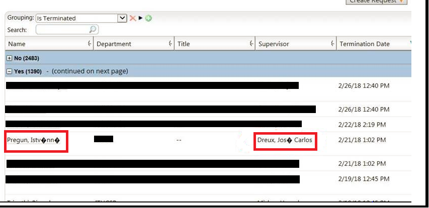 Identities With Replacement Characters Showing Block Instead Of Characters In Rsa Identity