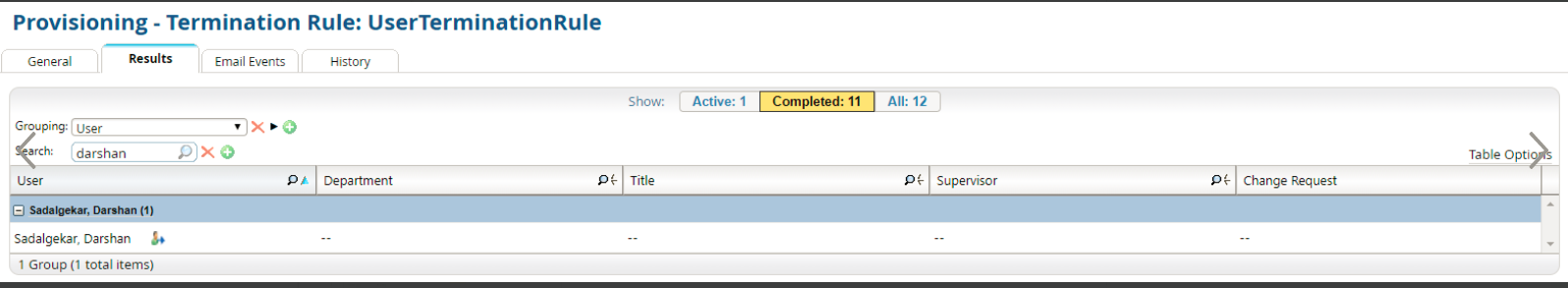 Termination rule not generating a change request to disable the manually mapped accounts in RSA ...