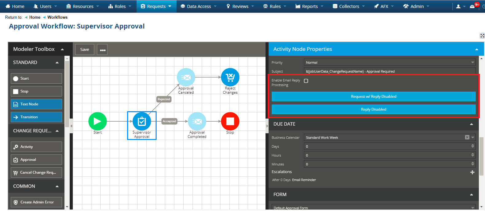 Enable Email Reply Processing Options Differ In Approval Node In Rsa