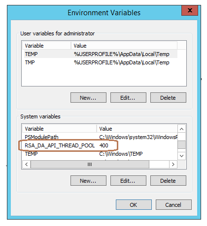 Increasing the number of connections from RSA Authentication Agent 7.3 ...