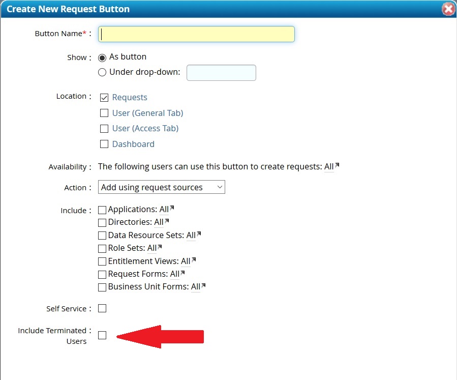 The Rsa Identity Governance And Lifecycle Request Button For A Form With