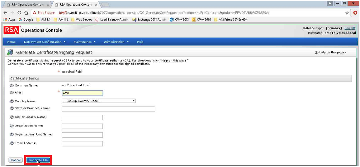 How To Replace The Rsa Authentication Manager Self Signed Console