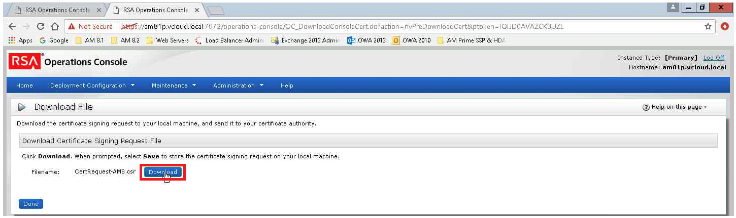 How To Replace The Rsa Authentication Manager Self Signed Console