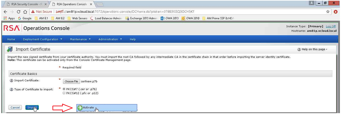 How To Replace The Rsa Authentication Manager Self Signed Console
