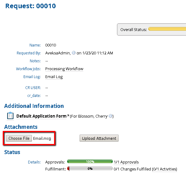 Invalid content type error when uploading attachments to change requests in RSA Identity ...