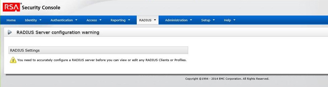 Unable to create RADIUS profiles via the RSA Authentication Manager ...