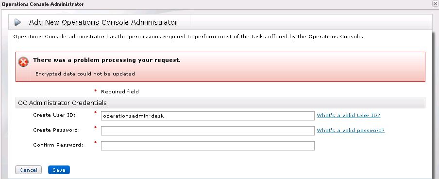 Adding An Additional Operations Console Administrator Fails With The
