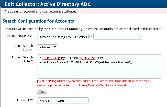 Unbalanced parenthesis error using the userAccountControl attribute in ...