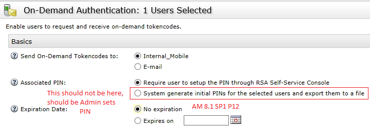 Rsa Authentication Manager 81 Sp1 On Demand Authentication Requires