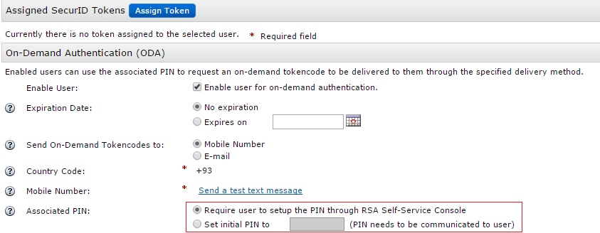 Rsa Authentication Manager 81 Sp1 On Demand Authentication Requires That The Initial Pin Be Set 