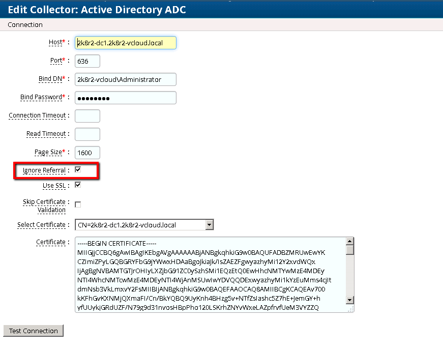 javax.naming.PartialresultException when collecting Active Directory Security Groups in RSA ...