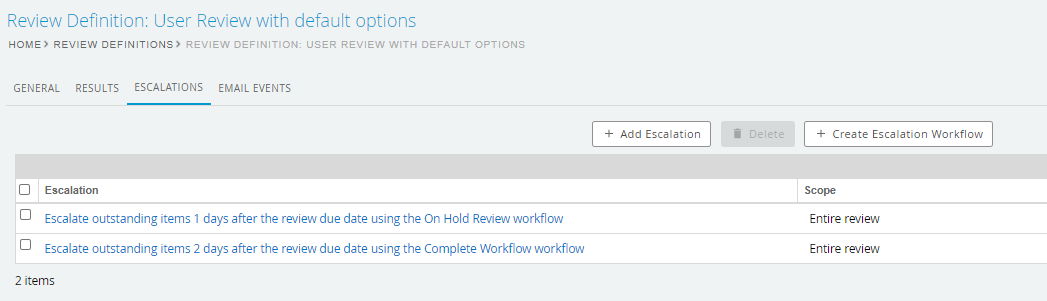 Review Escalation Workflows Do Not Trigger If Review Is Set To Hold By
