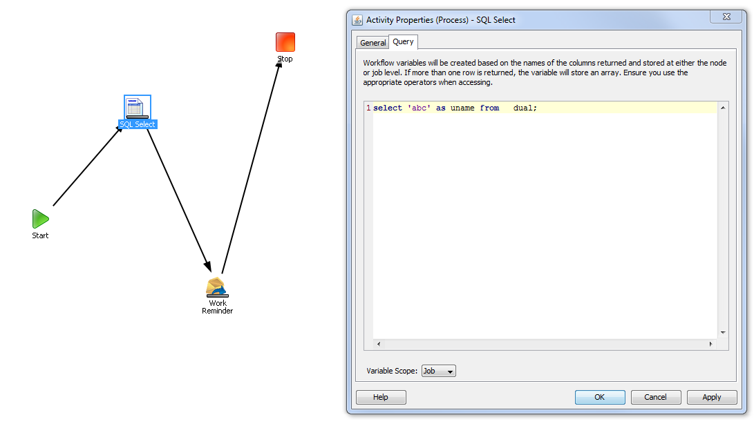 Workflow Variables Created In Sql Select Node Are Not Visible In The Following Node For Review