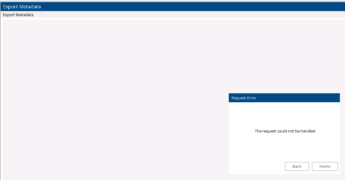 Request Could Not Be Handled Error Exporting Metadata From Rsa