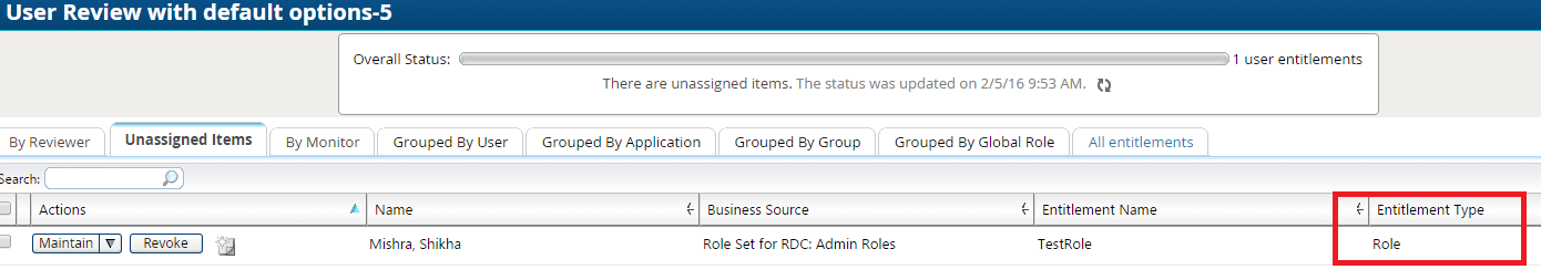 Change in the review behavior while using "Include group memberships that are entitlements of ...