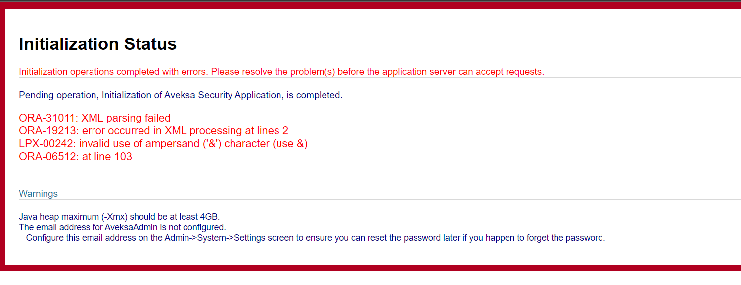 Patching To Version 752 P04 And Above Shows Initialization Error Ora 31011 Xml Parsing Failed