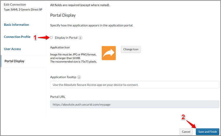 Absolute Secure Access Saml My Page Sso Configuration Rsa Ready