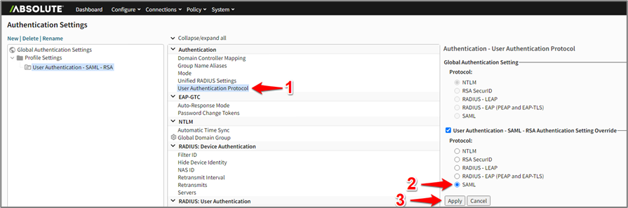 Absolute Secure Access Saml My Page Sso Configuration Rsa Ready