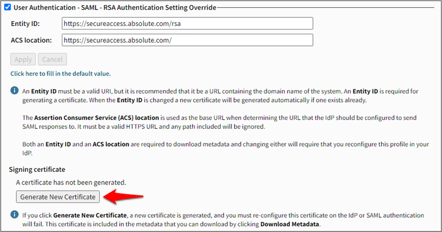 Absolute Secure Access Saml Relying Party Configuration Rsa Ready Implementation Guide Rsa 9618
