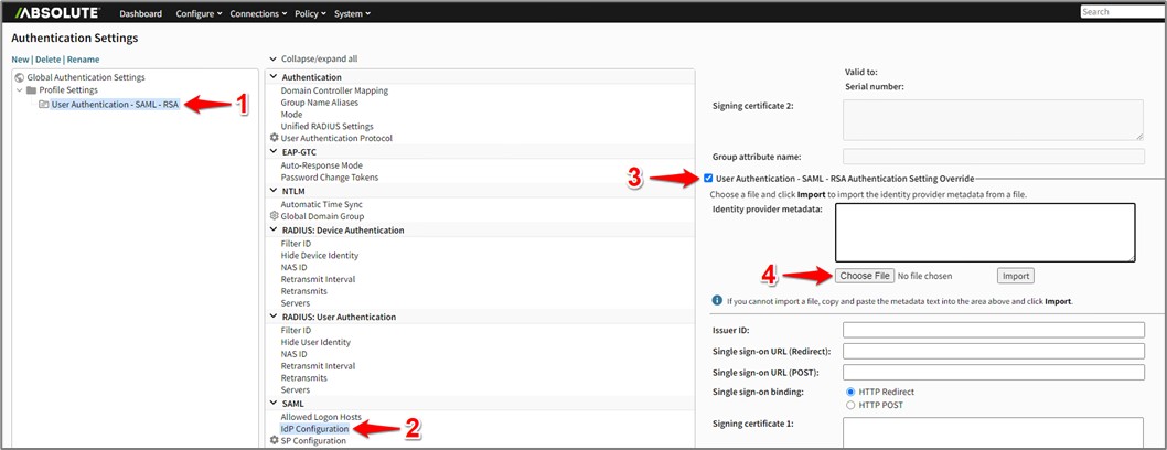 Absolute Secure Access Saml Relying Party Configuration Rsa Ready