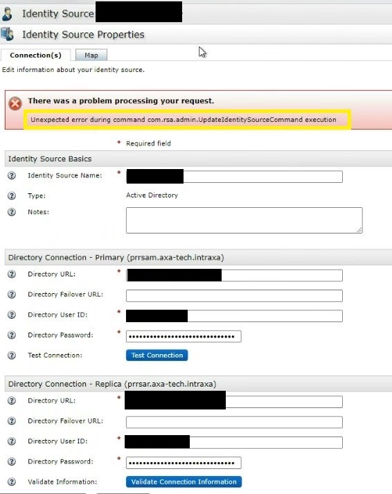 Modification Of The Ldap Identity Source Failed With An Error Unexpected Error During Command