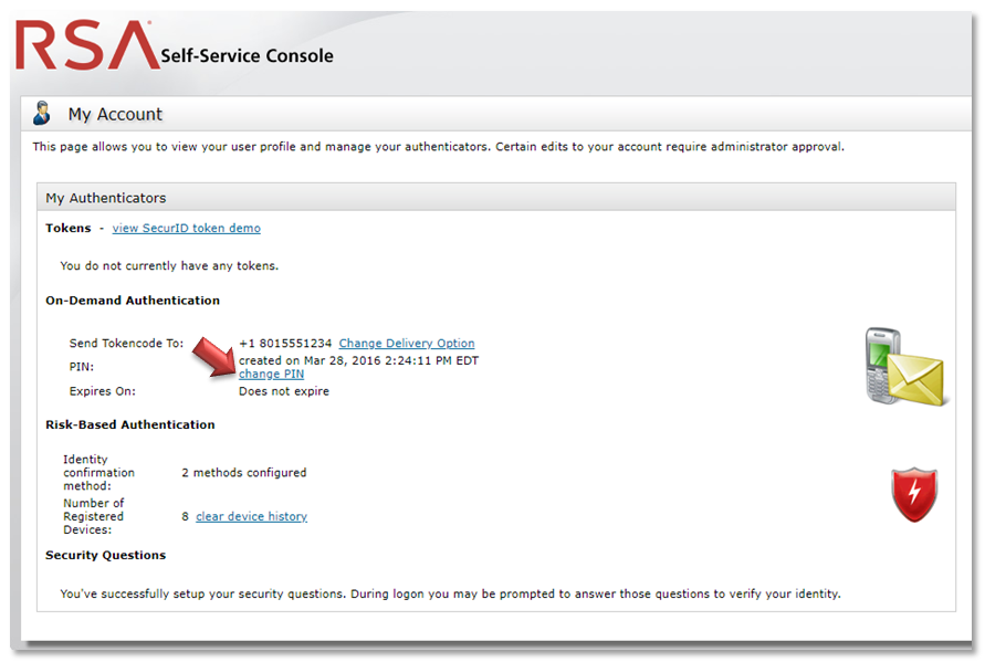 How can I change the On-Demand Authentication (ODA) PIN for my RSA Community account? | RSA ...