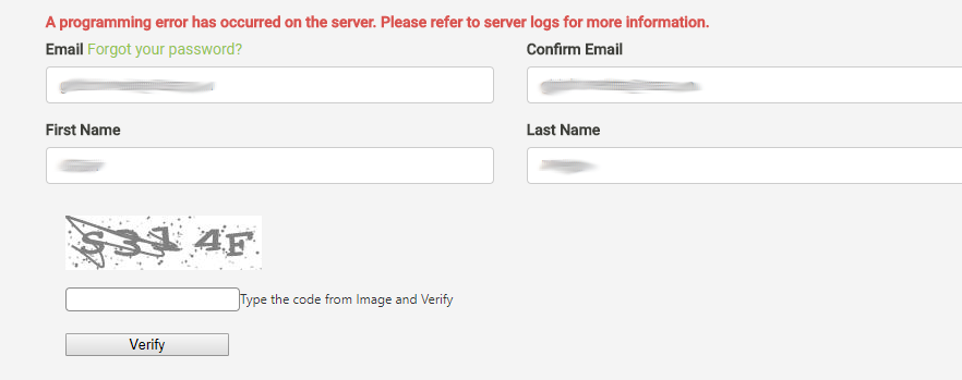 The Message A Programming Error Has Occurred Displays When Attempting