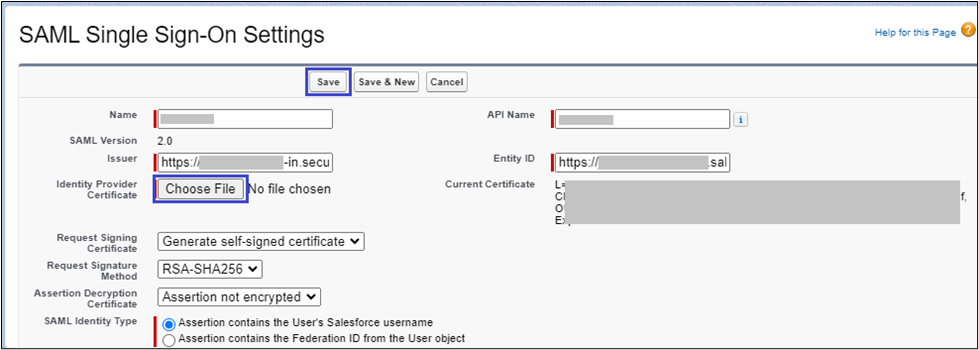 Salesforce Saml My Page Sso Configuration Rsa Ready Implementation