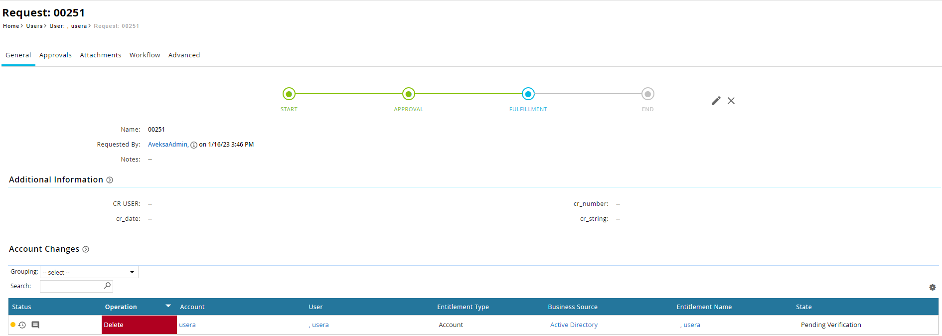 A change request to remove role access from a user tries to remove AD group (indirect access ...