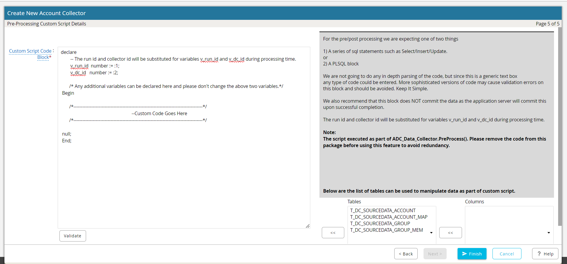 Preprocessing Custom Script Page Is Not Available For Generic Rest Type Account Collector In Rsa