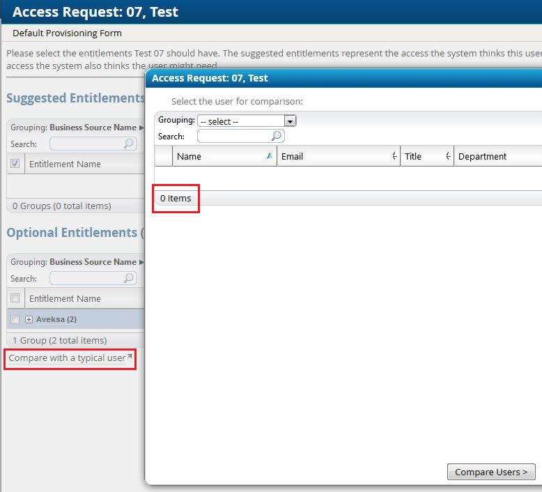 Compare User variable in request form is not working for user filters containing avform.user ...