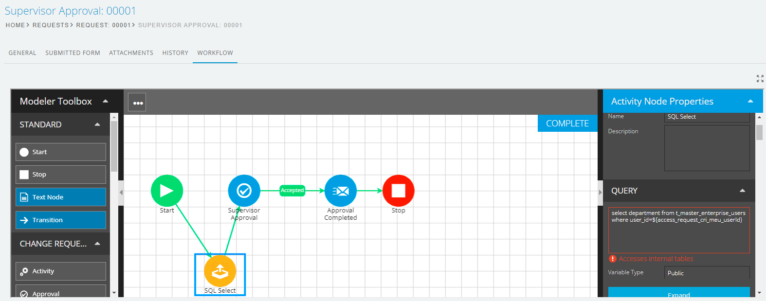 Intermittently Sql Select Node Queries Are Seen In Runtime In Rsa