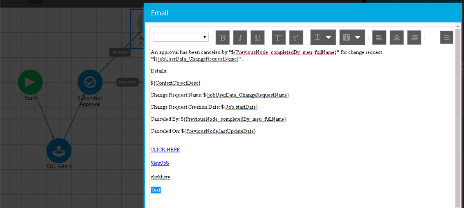 Embedded Links In The Body Of Workflow Nodes That Are Defined With Job