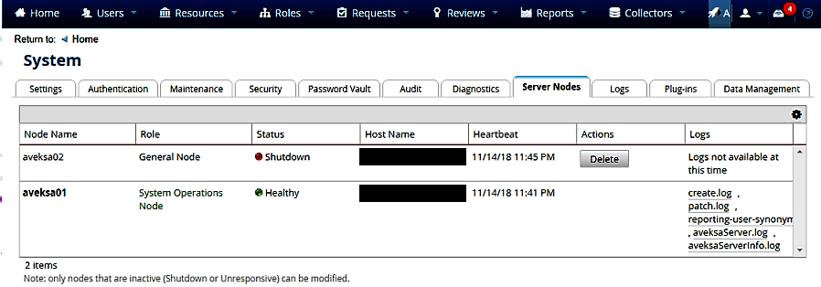 Issue Loading Server Nodes Tab After Rsa Identity Governance