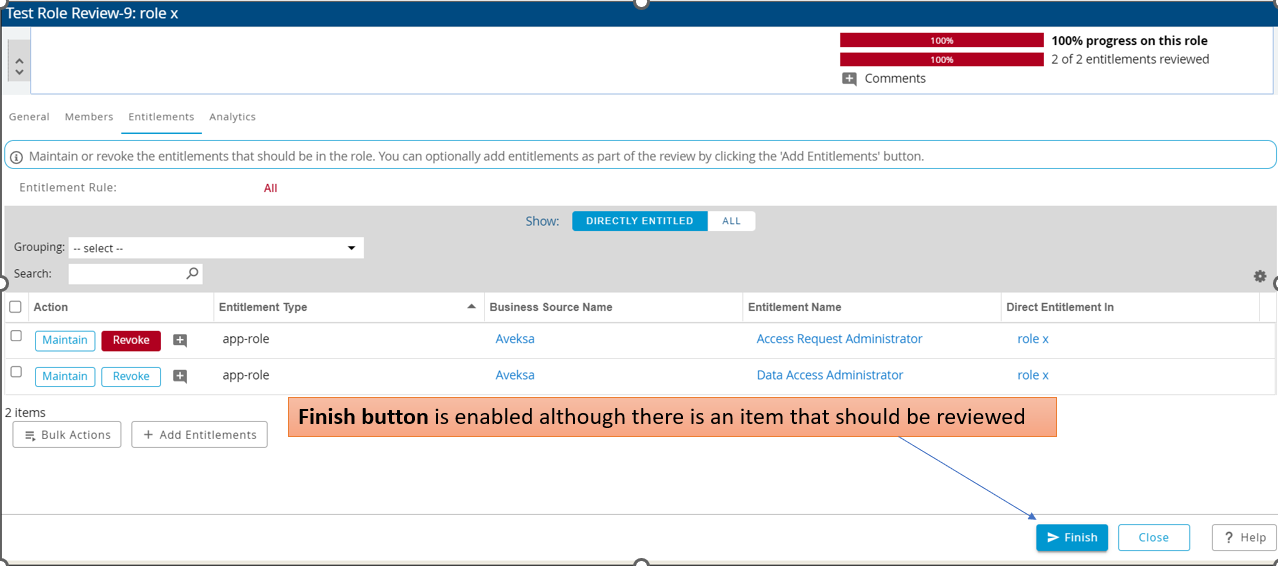 Finish Button Is Incorrectly Enabled In Role Definition Review In Rsa