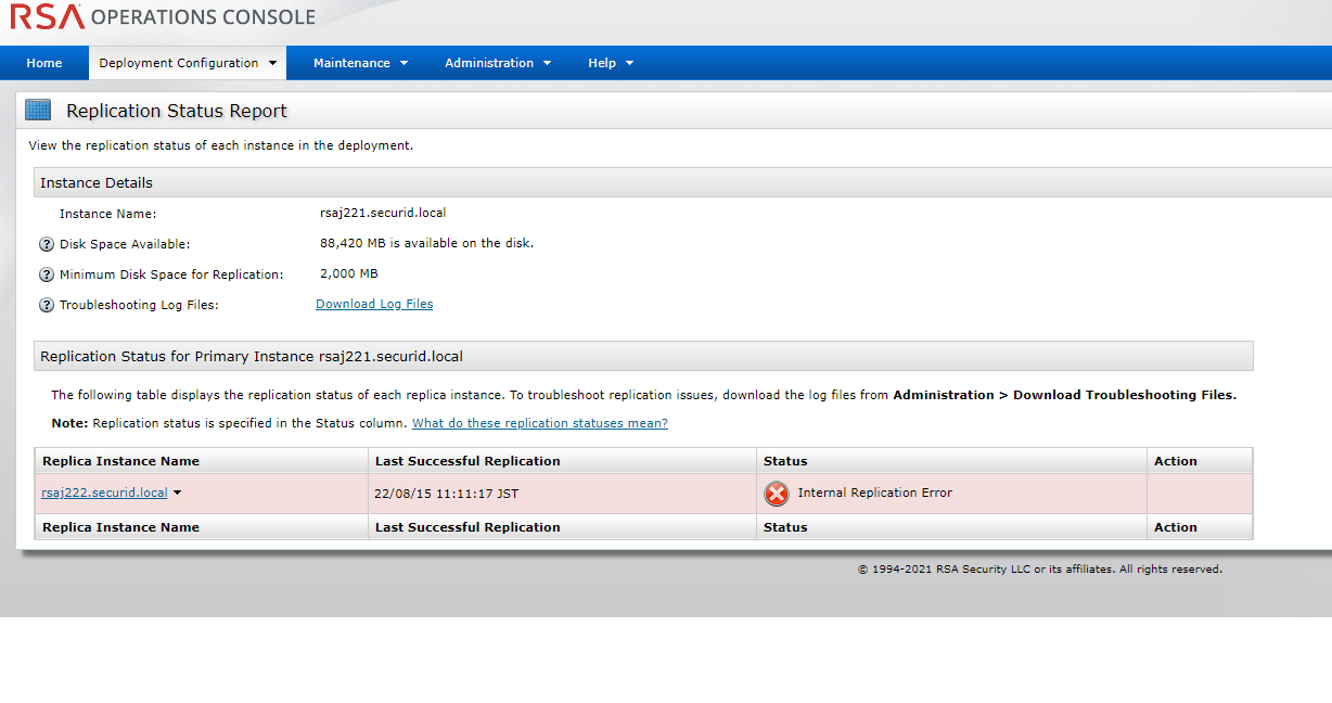 Internal Replication Error Occurs After Am86 Upgrades Rsa Community