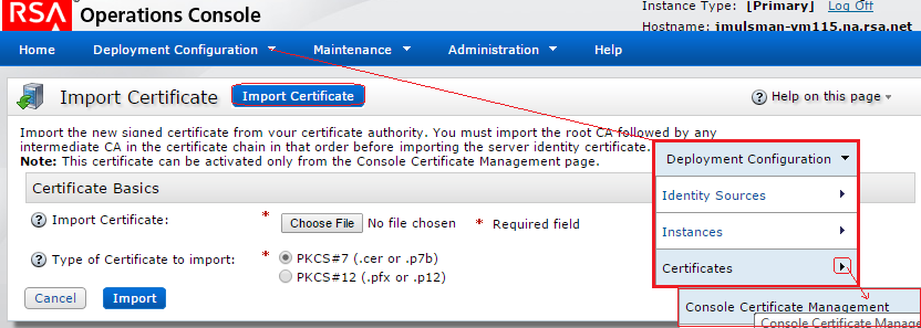 How To Replace The Rsa Authentication Manager 81 Sp1 Self Signed