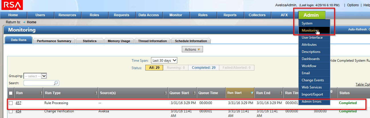 How to track and monitor RSA Via Lifecycle & Governanace remediation action status for ...