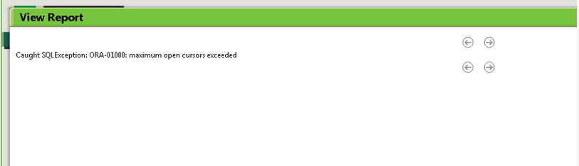 'ORA--01000: maximum open cursors exceeded' error when running, viewing or editing Reports in ...
